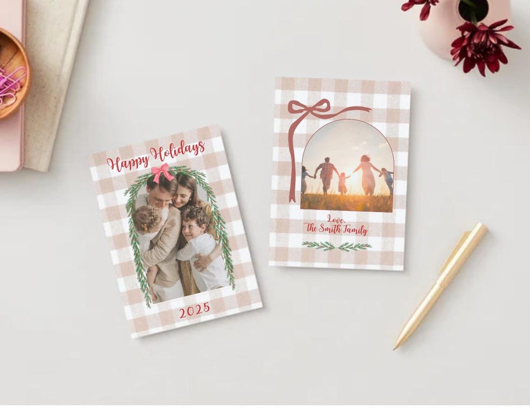 Editable Happy Holidays Family Card Template (digital Download) - Etsy