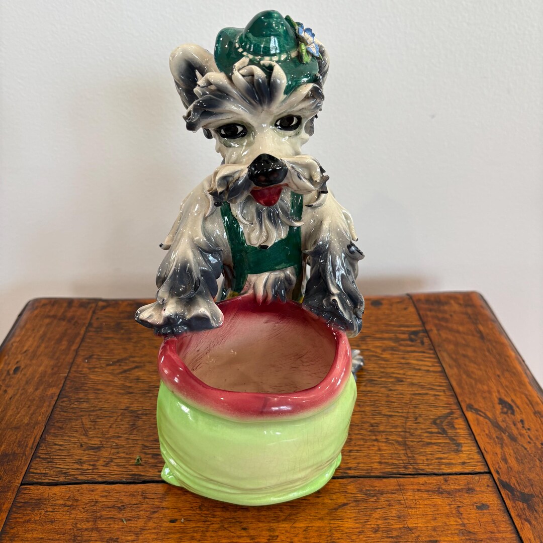 Vintage Italian Spaghetti Dog Figurine W Planter, Dog Figurine in ...