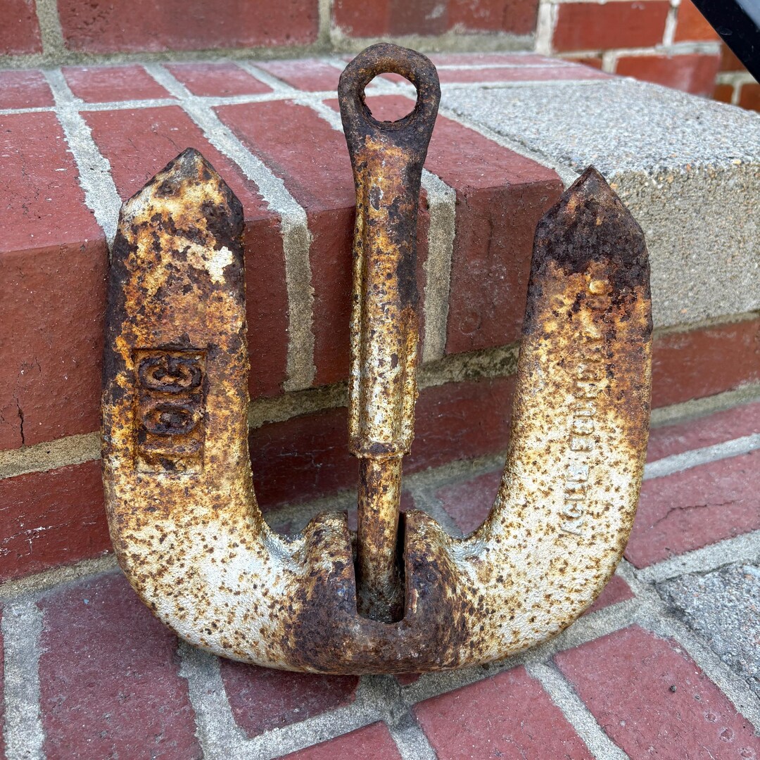 Vintage Cast Iron Anchor, Rustic Vintage Anchor, Vintage Cast Iron ...