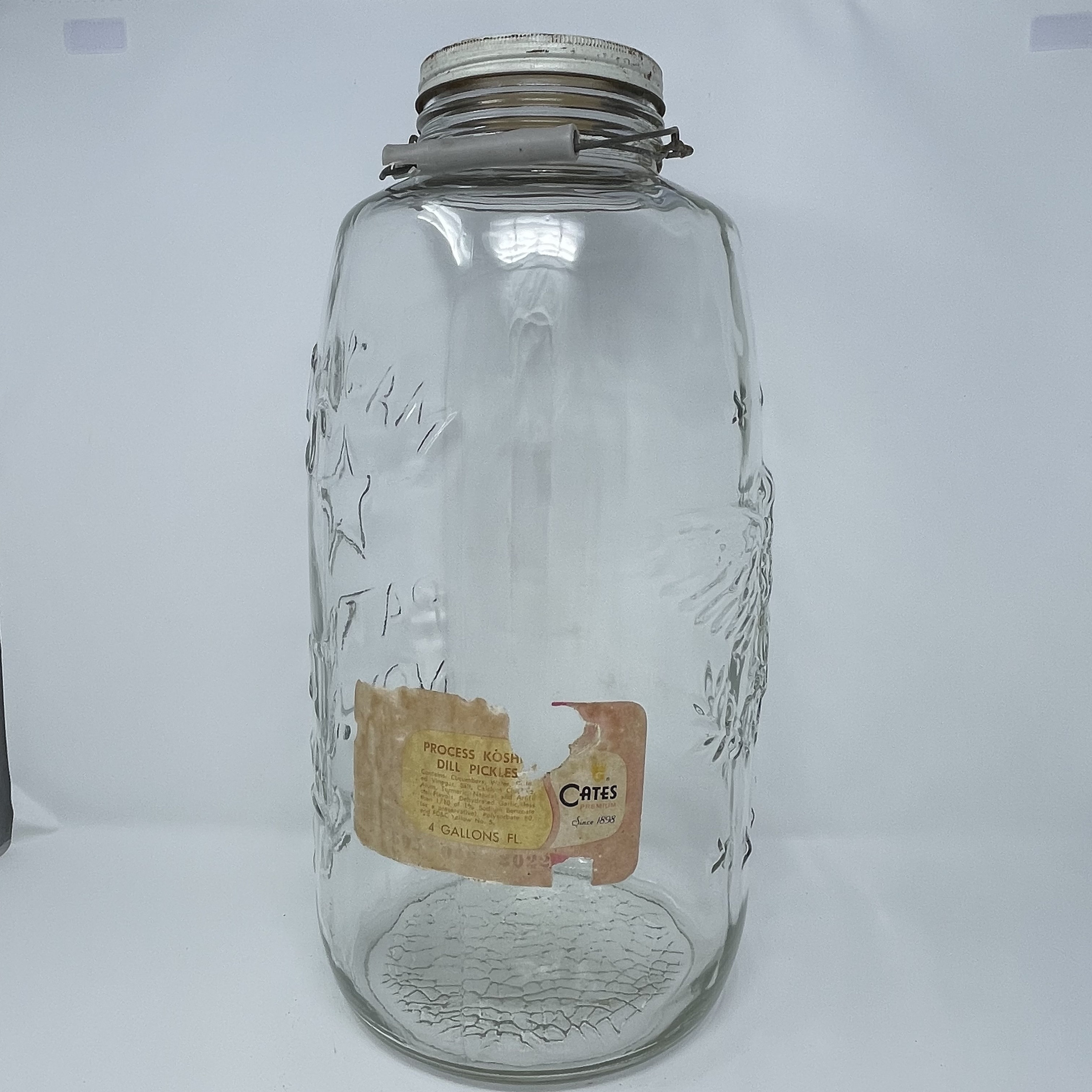 18.5 H Clear Vintage Large Mason Glass Jar, Cates Pickle Jar, Vintage ...