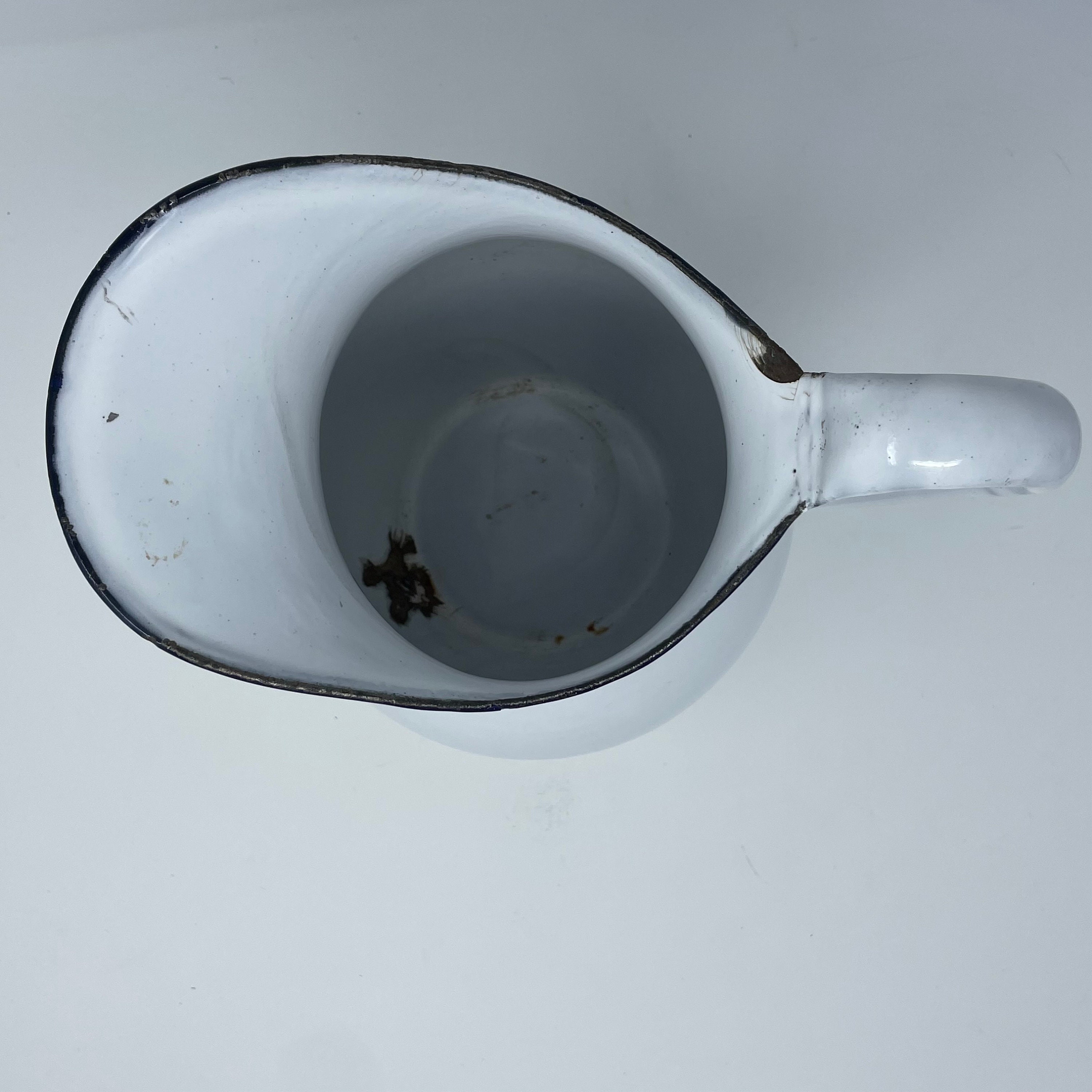 Large Antique Enamelware Pitcher, Vintage Enamelware Pitcher, White ... Large Antique Enamelware Pitcher, Vintage Enamelware Pitcher, White ...