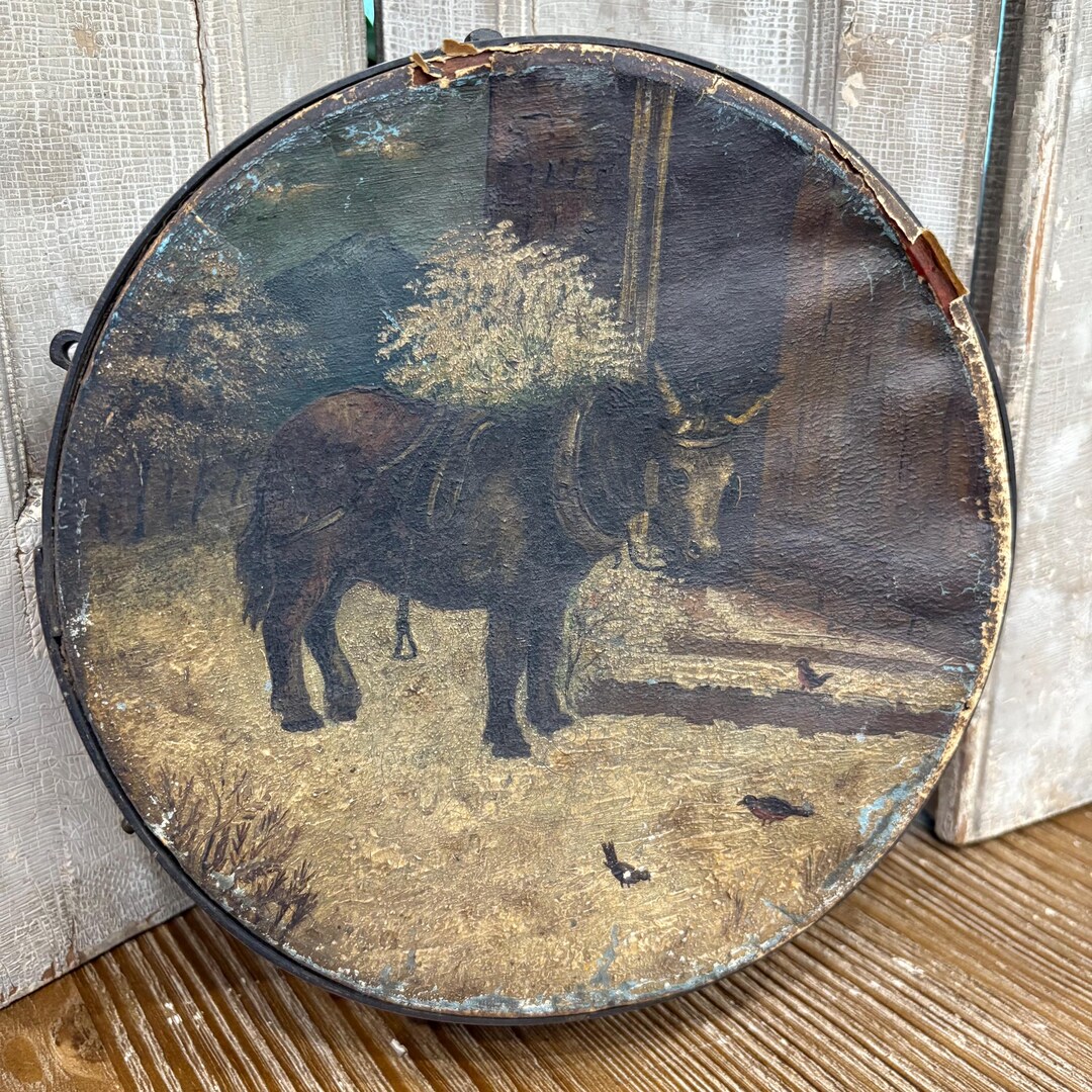Hand Painted Farm Scene on Tambourine/drum Head. Hand Painted Farm ...