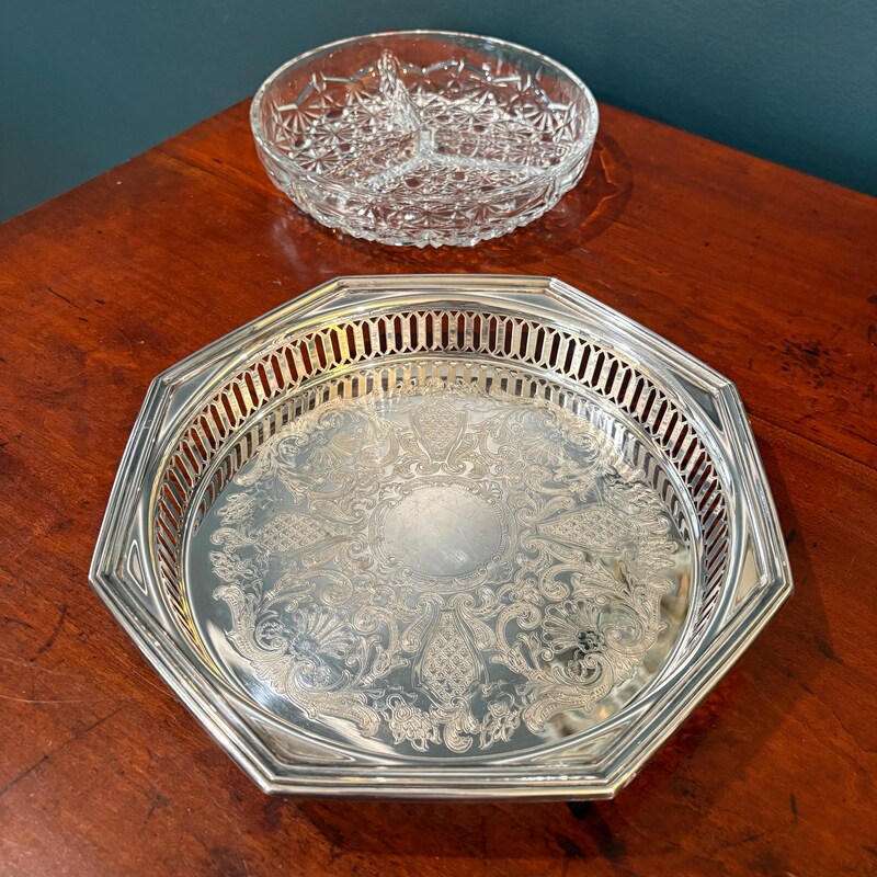 Octagonal Silver Plate - Etsy