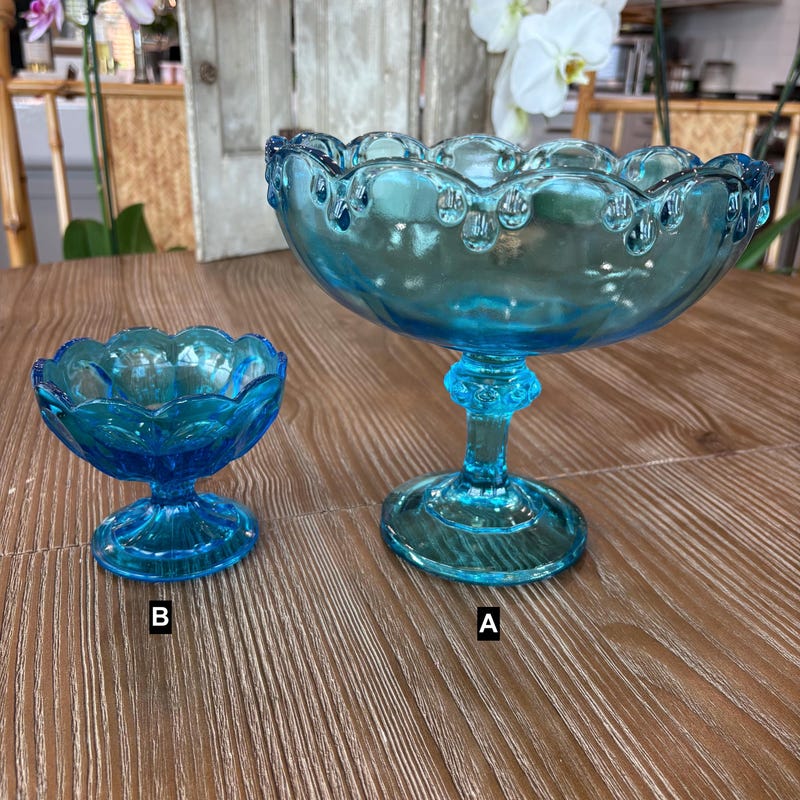 Blue Glass Compote - Etsy