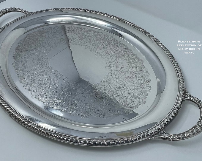 Vintage Large Silver Plate Oval Tray by International Silver, Vintage ...