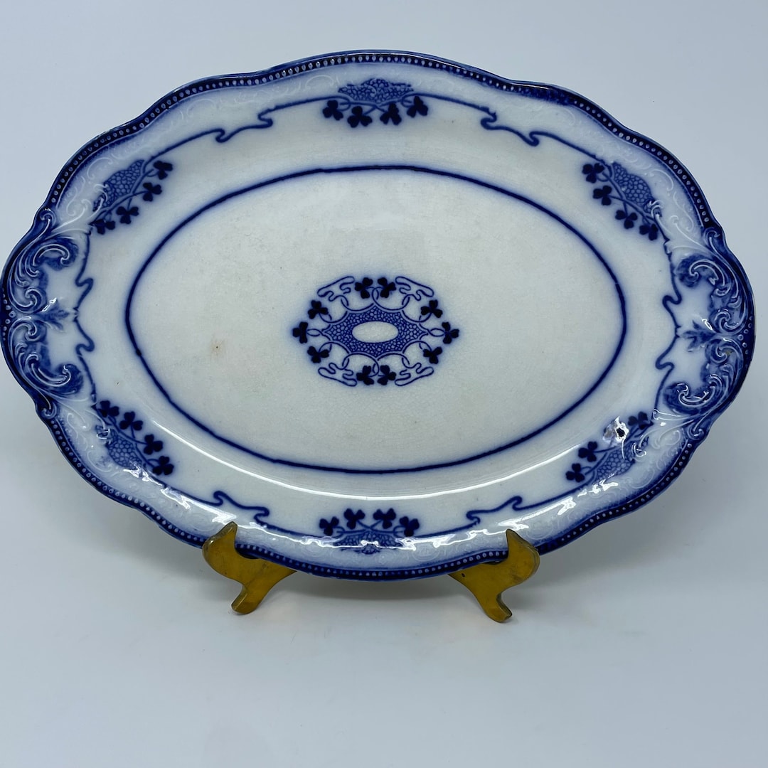 Large Flow Blue Platter Lorne Pattern by W.H. Grindley, England, 1900's ...