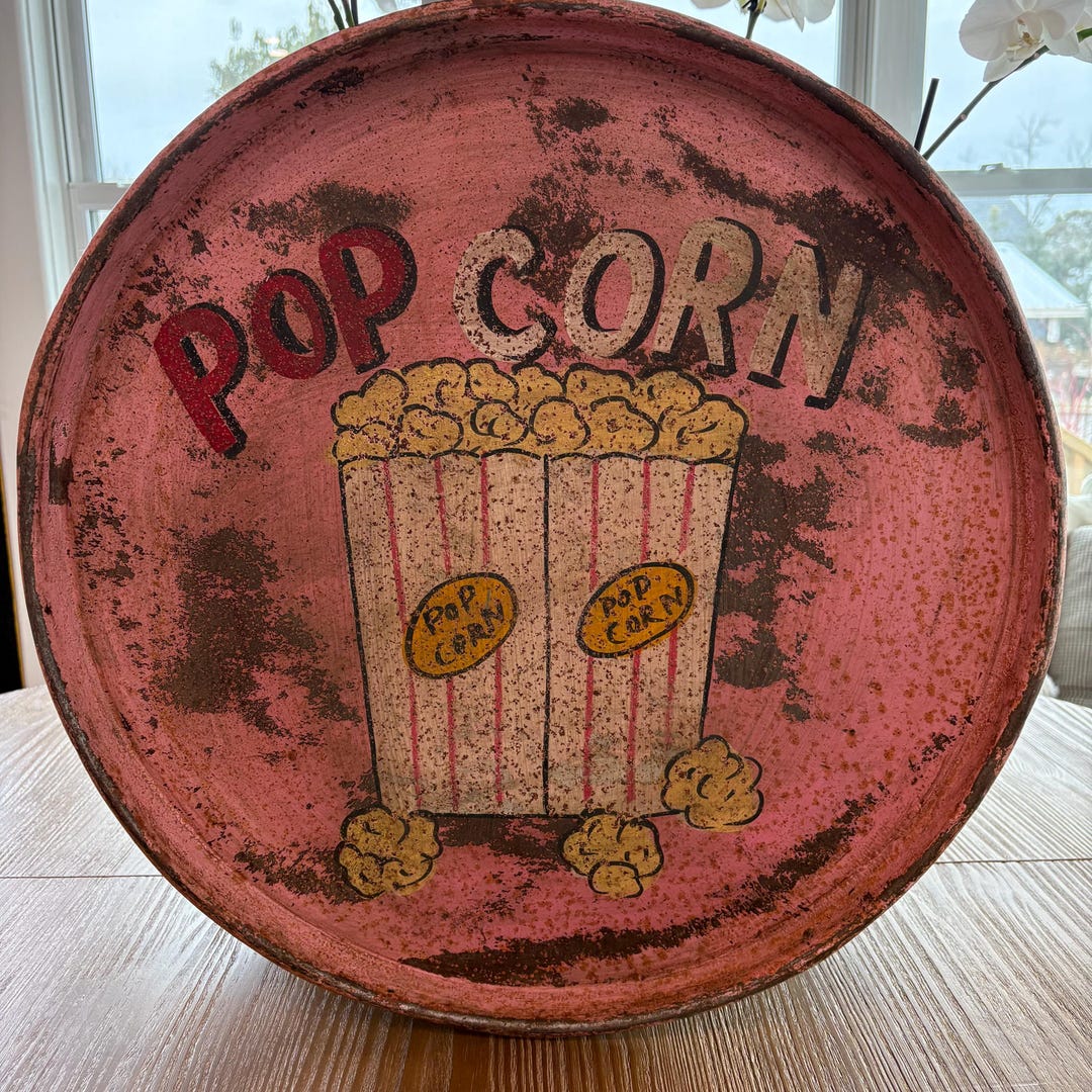 Vintage Popcorn Tray, Rustic Popcorn Tray, Movie Night Tray, Home ...