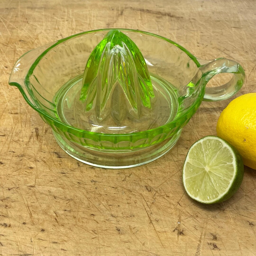 Green Depression Glass Vintage Juicer, Retro Juicer, Green Vintage ...