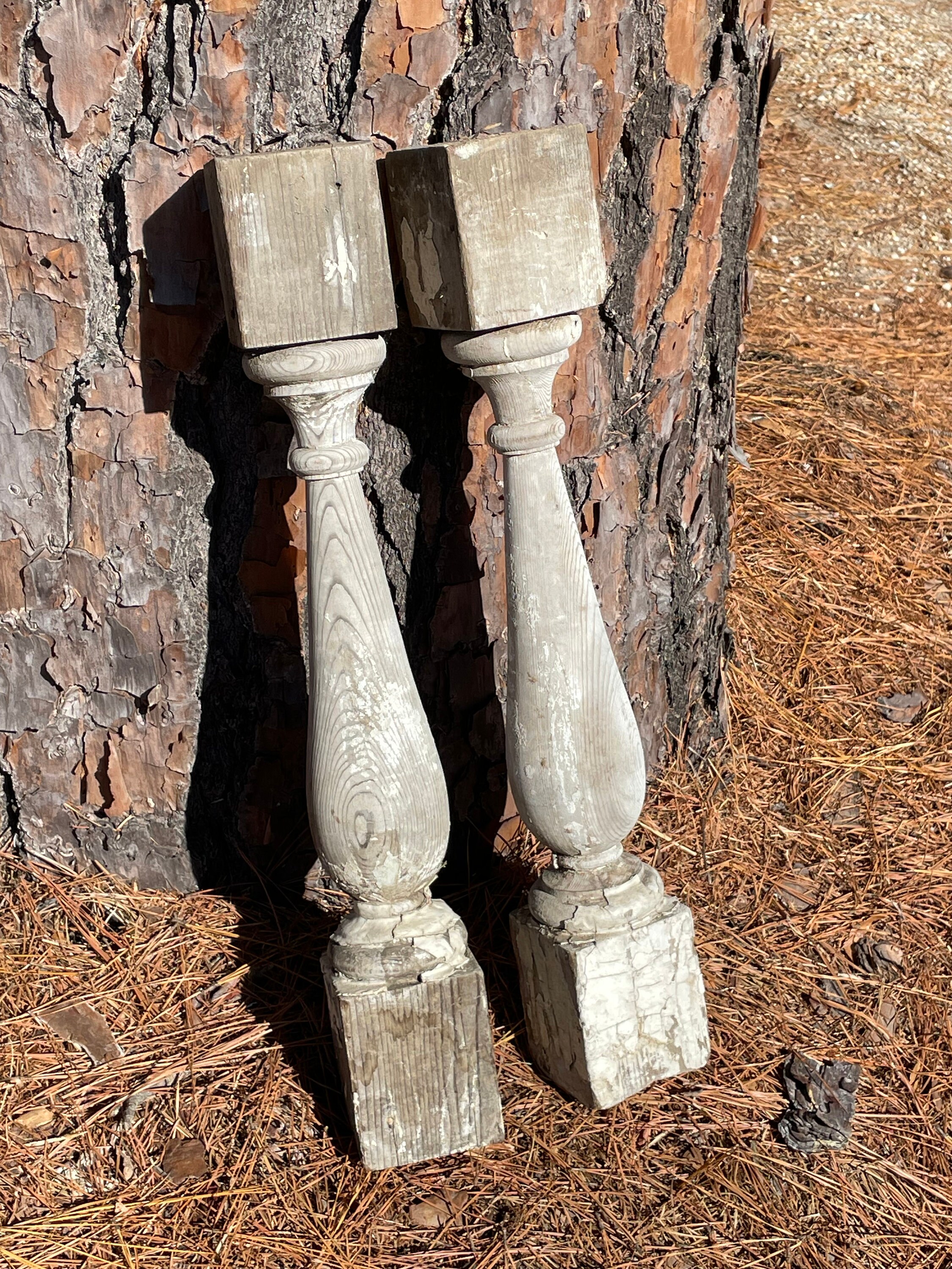 2 Vintage 1920's Porch Posts, Shabby Chic Porch Posts, Architectural ...