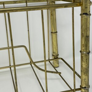 Vintage Gold Bamboo Motif Magazine Rack, Mid-century Modern Gold ...