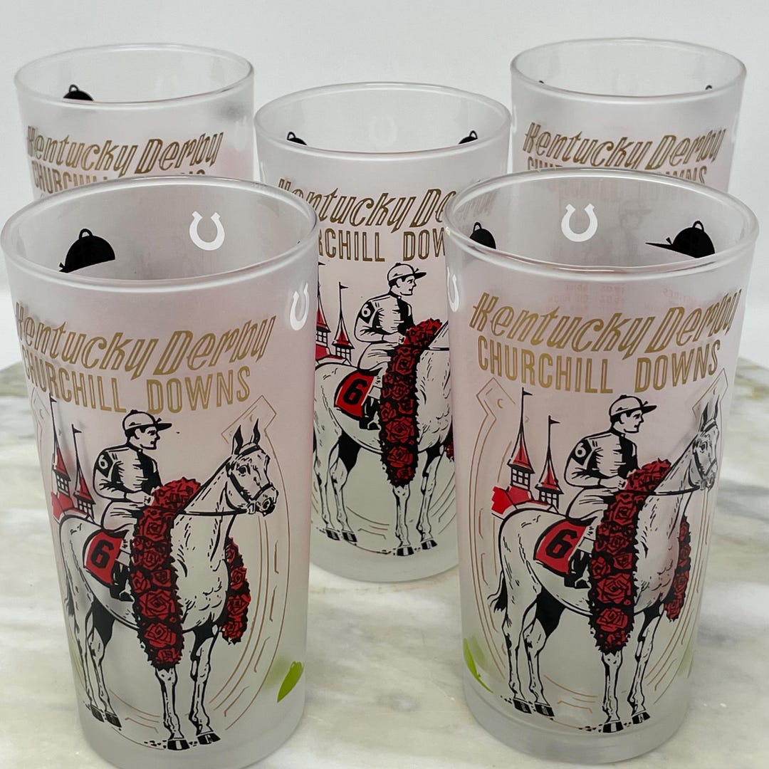 1962 Kentucky Derby Glasses From Churchill Downs, 4 Matching Glasses ...