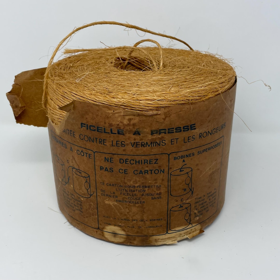 Vintage French Sisal Binder Twine, French and English Original Wrapping ...