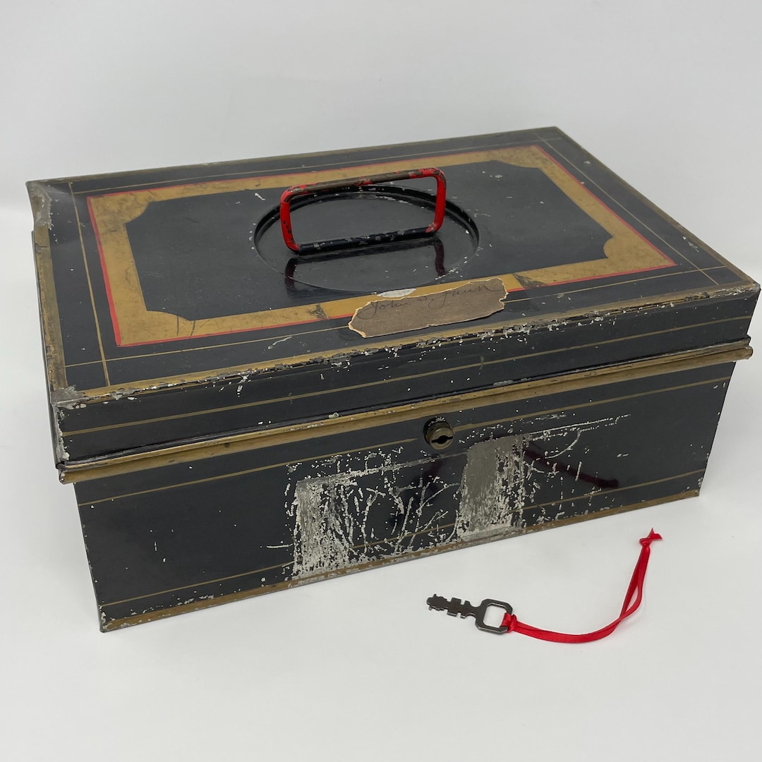 Antique Document or Spice Box W Working Lock/key, Signed Document Box ...