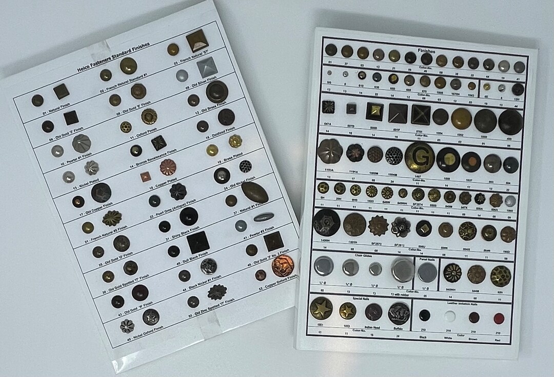 Set of 2 Nailhead Sample Boards by Heico Fasteners, Vintage Nailheads ...