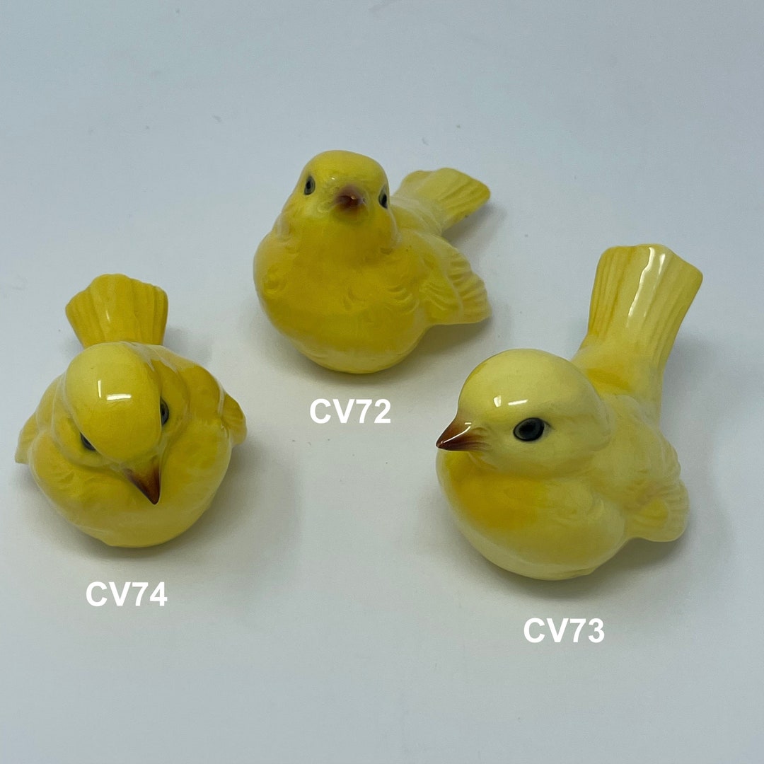 Vintage Goebel Yellow Birds W Brown Beak & Dark Eyes, Yellow Goebel ...