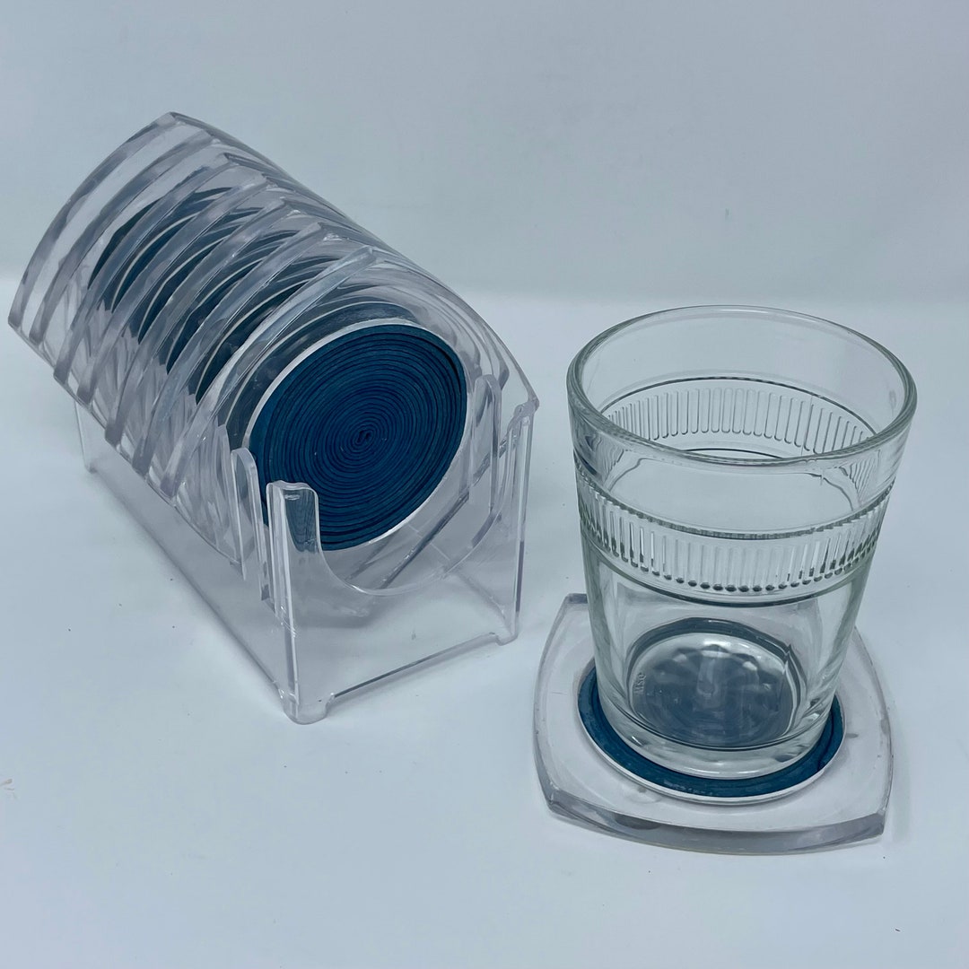 S/8 MCM Lucite Coasters With Matching Stand, Mid-century Modern ...
