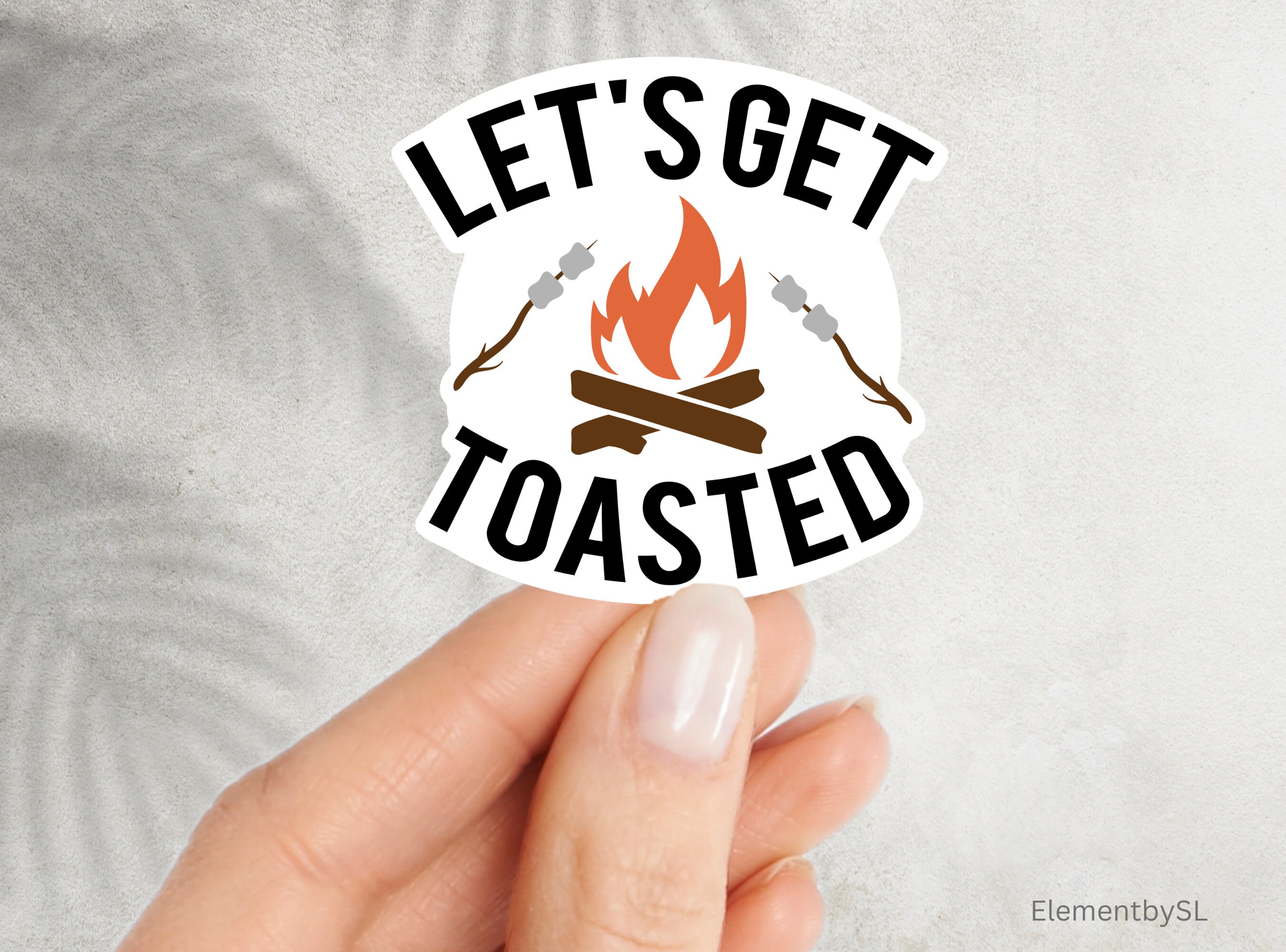 Let's Get Toasted Camping Sticker: Funny Waterproof Vinyl Decal - Etsy