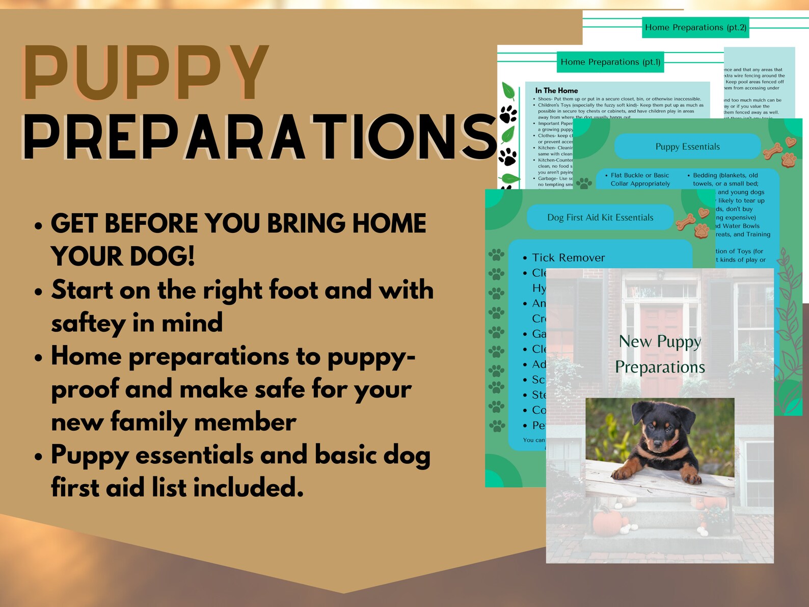 New Puppy Essentials | New Puppy Preparation | Printable New Puppy ...