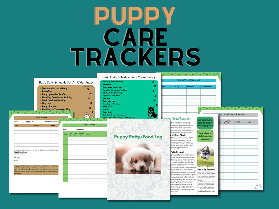 Puppy Potty Log | Printable Puppy Care Logs | Printable Puppy Planner ...