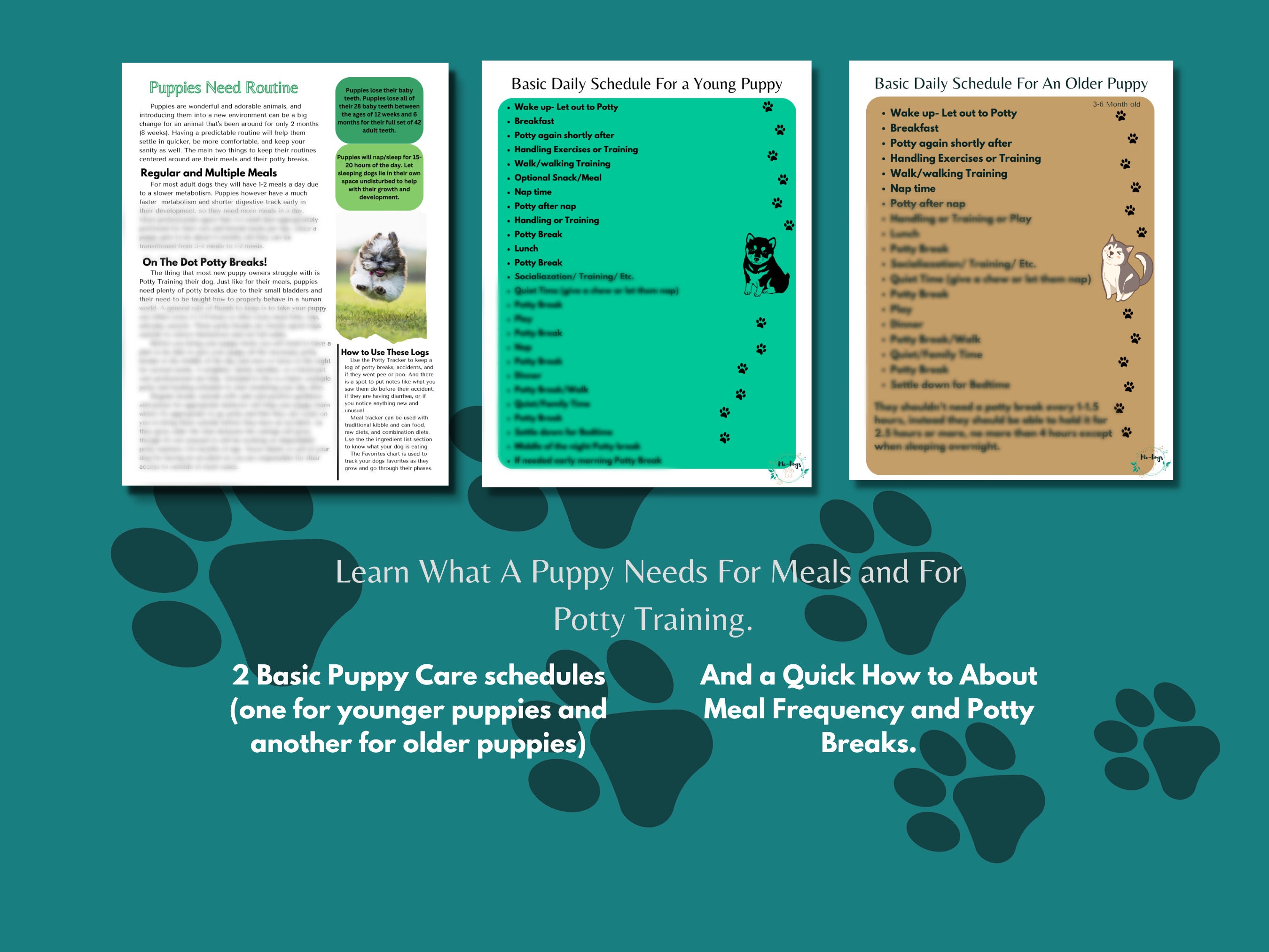 Puppy Potty Log | Printable Puppy Care Logs | Printable Puppy Planner ...
