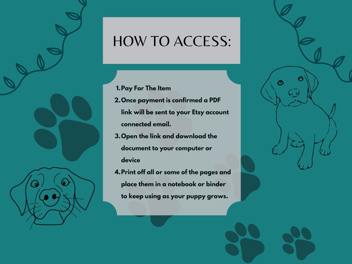 Puppy Potty Log | Printable Puppy Care Logs | Printable Puppy Planner ...