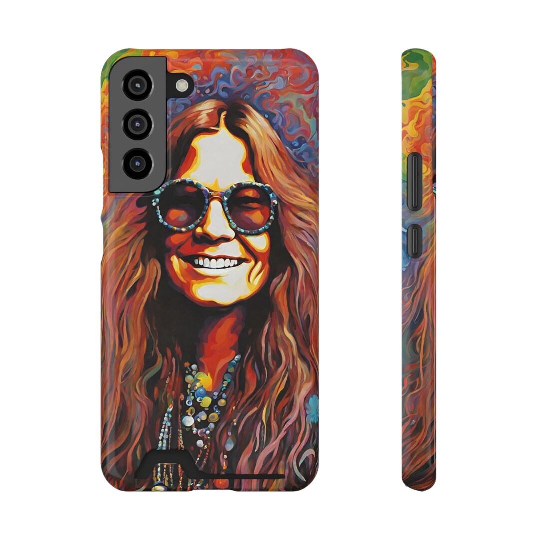 Trippy Janis Joplin Phone Case With Card Holder, Classic Rock Phone ...