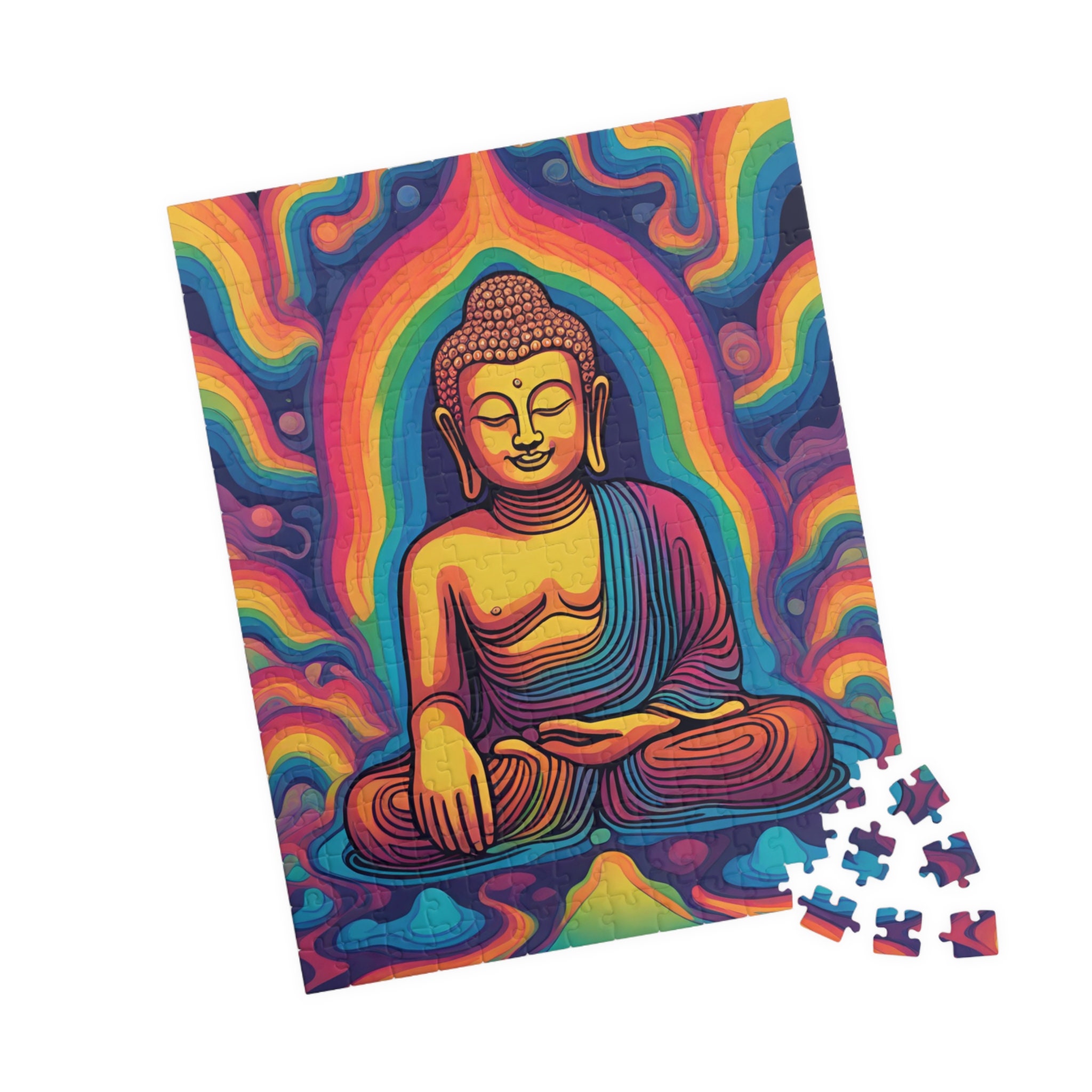 Rainbow Buddha Puzzle 252, 520, or 1014-piece Psychedelic Buddha Puzzle ...