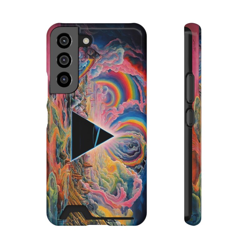 Trippy Pink Floyd Inspired Art Cell Phone Case With Card Holder, Dark ...
