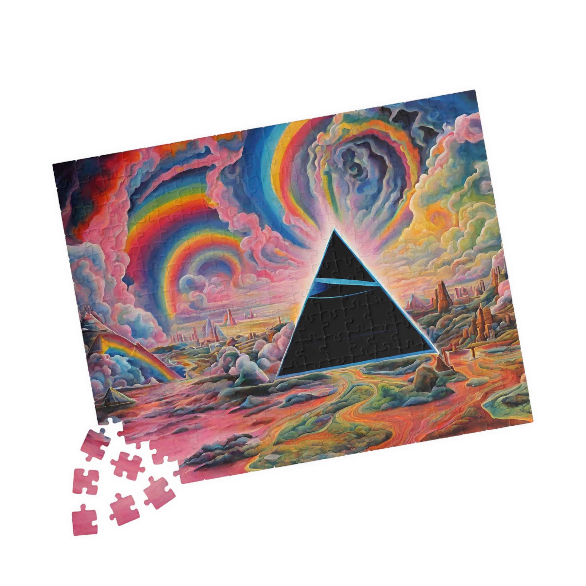 Psychedelic Dark Side of the Moon Inspired Puzzle 252, 520, or 1014 ...
