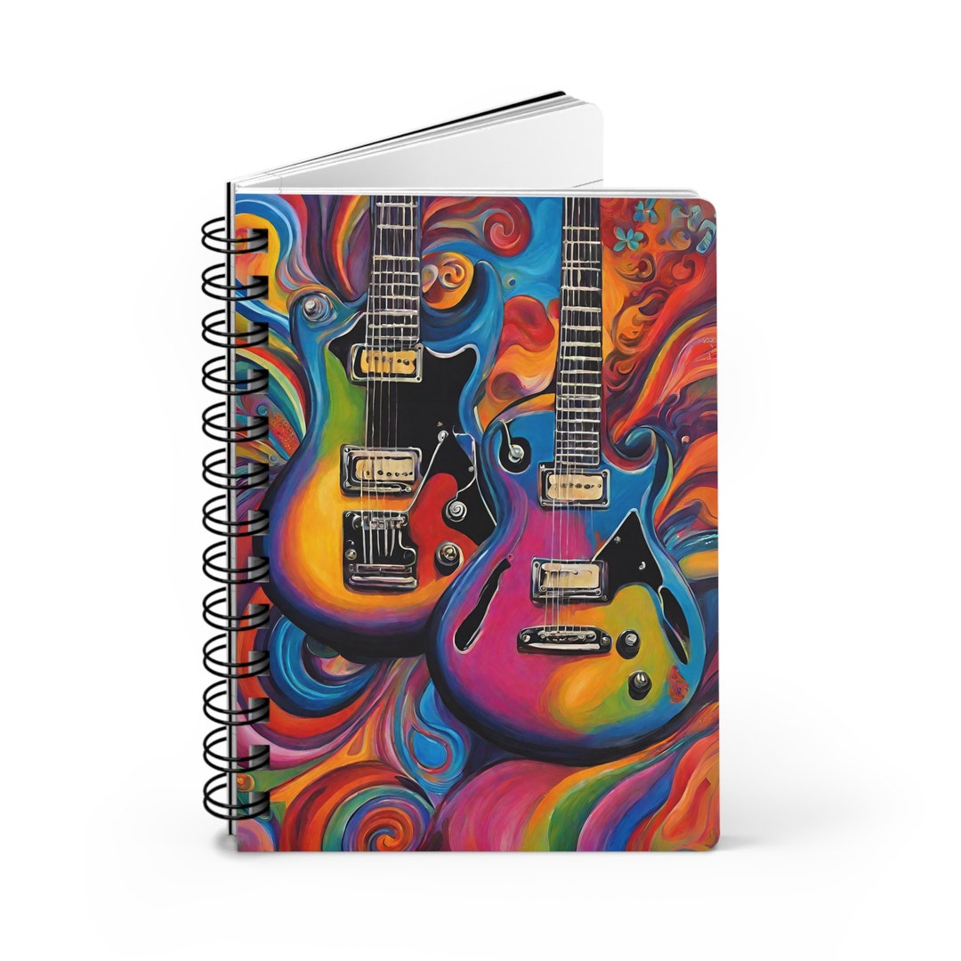 Trippy Guitars Spiral Bound Journal, Music Themed Journal, Trippy ...