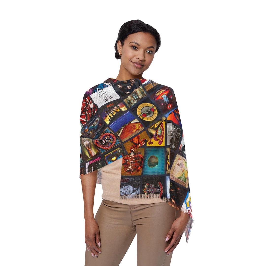 Rock Albums Light Scarf, Music Lover Gift, Retro Band Scarf, Vintage ...