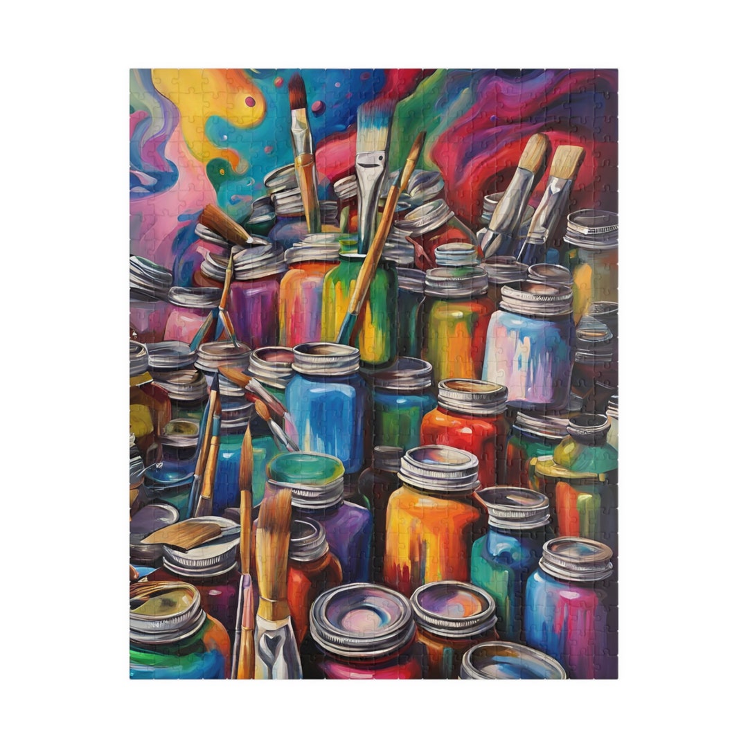 Colorful Art Supplies Jigsaw Puzzle ( 252, 520, or 1014-piece) Paints ...