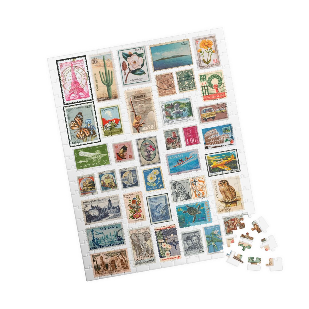 Vintage Stamp Puzzle, Stamp Collector Gift, Vintage Puzzle - Jigsaw ...