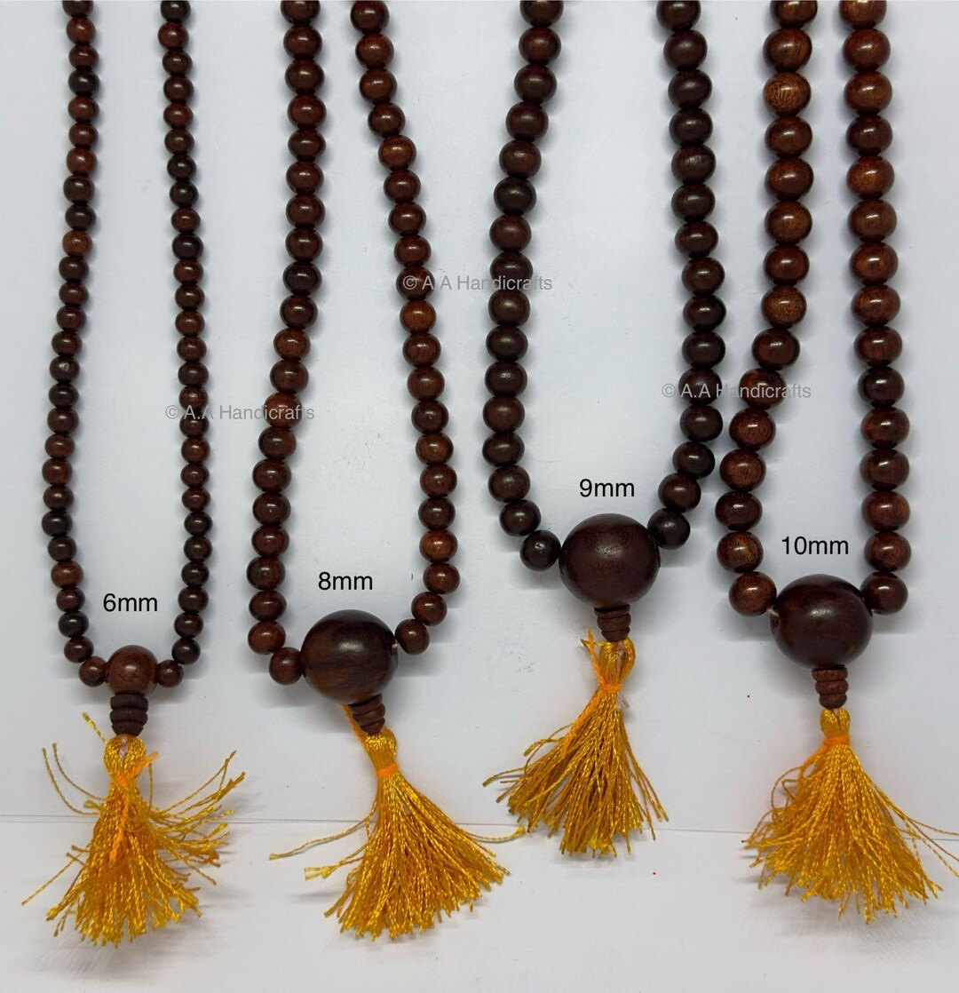 Red Sandal Mala/ Red Chandan Mala/string of Prayer Beads/unisex ...
