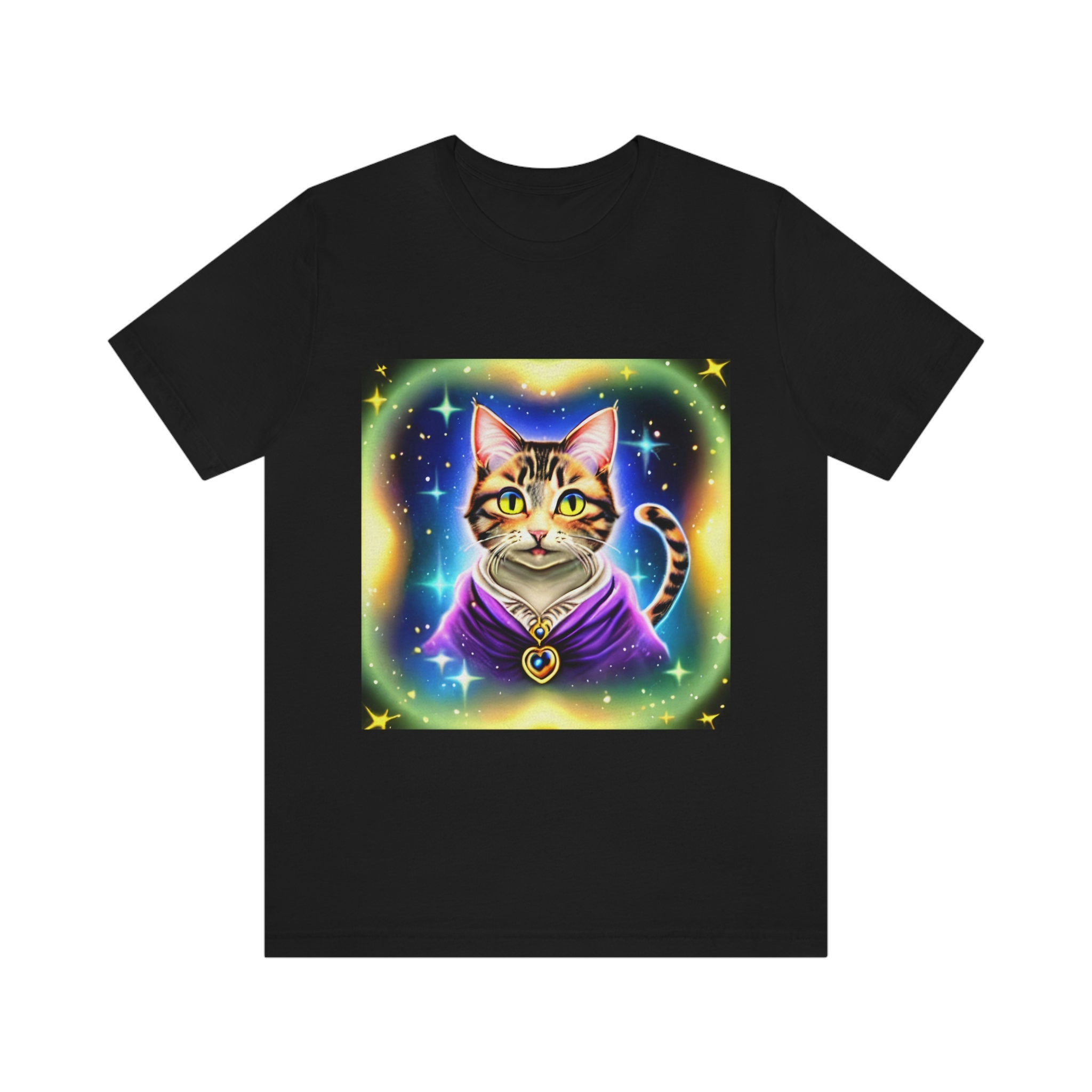 Magic Tabby Cat in Space Graphic Tee T-shirt - Etsy