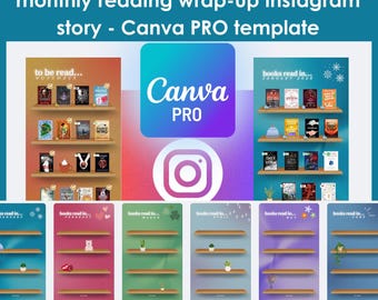 Bookish Instagram Story Monthly Wrap up Canva Free Templates, Bookish ...