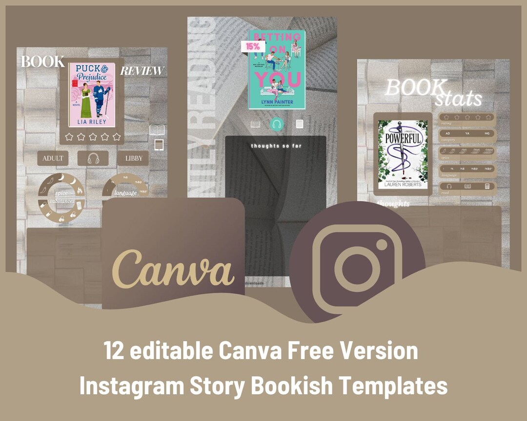 Canva Instagram Stories Book Review Templates, Book Reviews, Currently ...