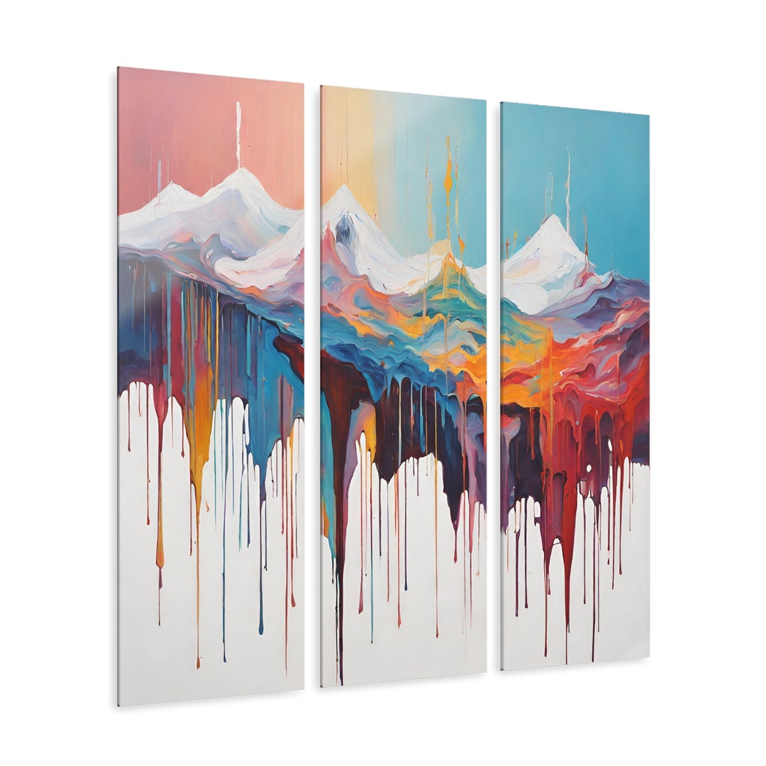 Abstract Triptych, Large Wall Art, Colorful, Modern Home Decor ...