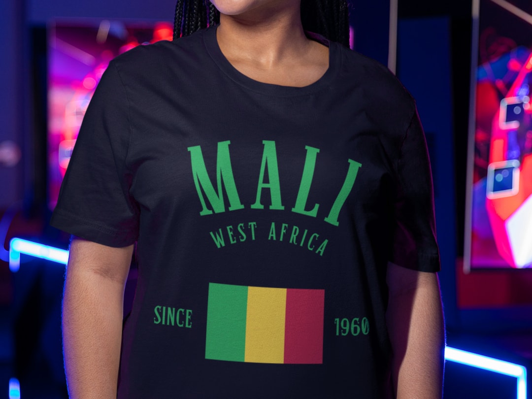 Colorful Mali T-shirt, Mali Flag T-shirt, Mali Wear, Mali Cool Flag T ...