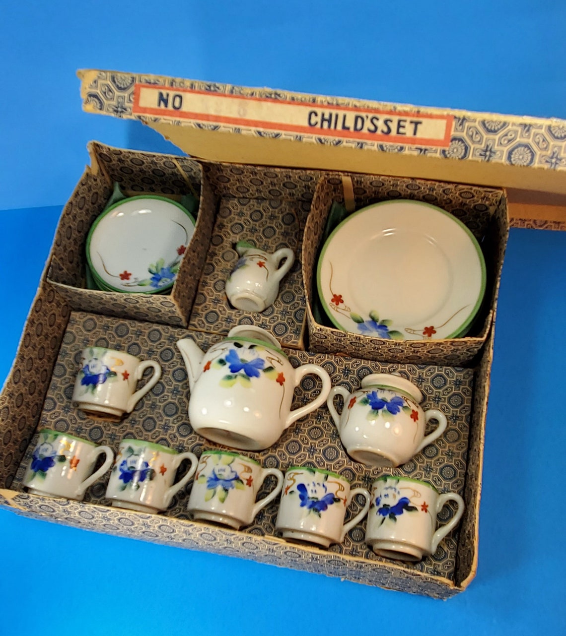 Vintage Made in Japan Child's Tea Set in Original Decorative Box - Etsy