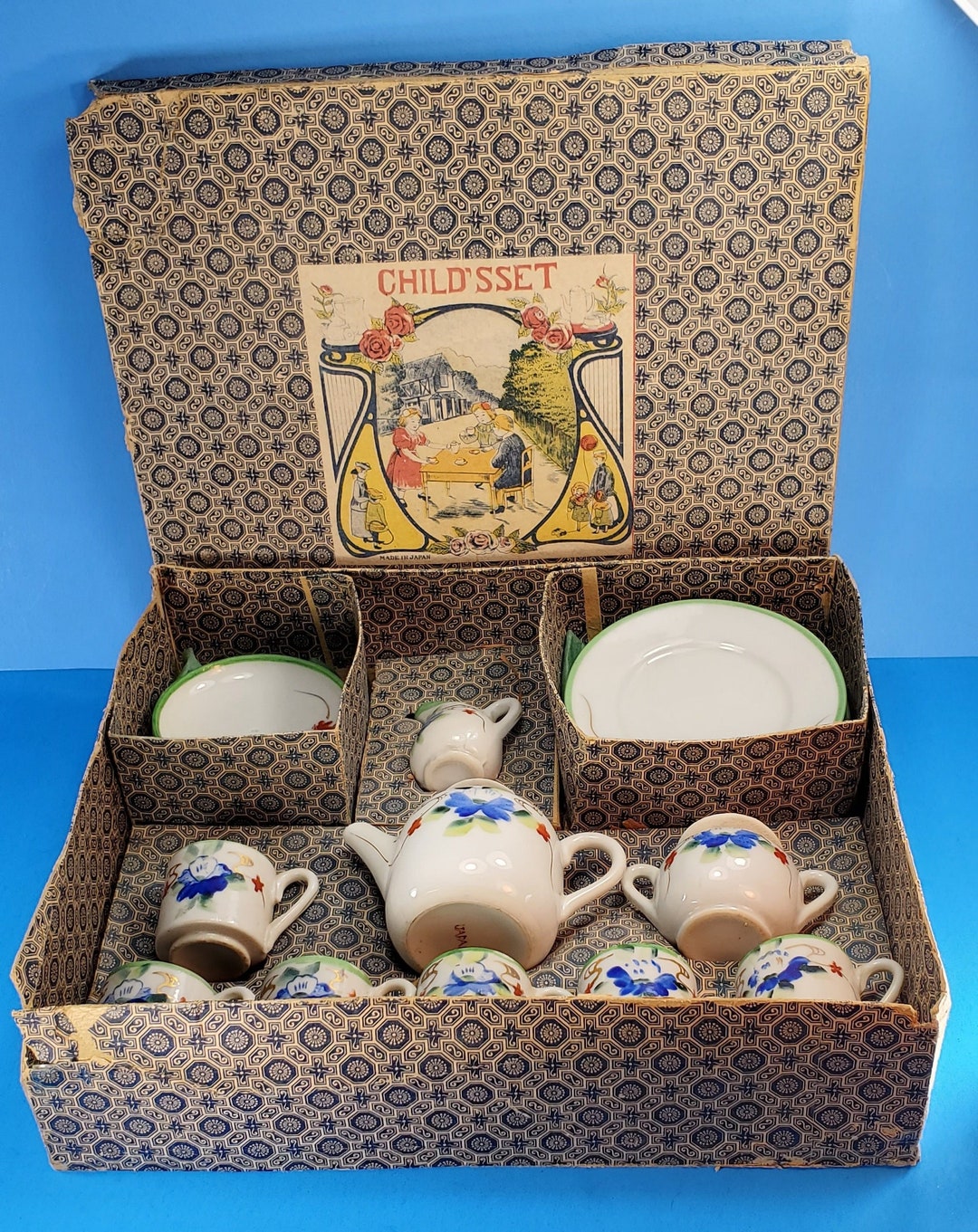 Vintage Made in Japan Child's Tea Set in Original Decorative Box - Etsy