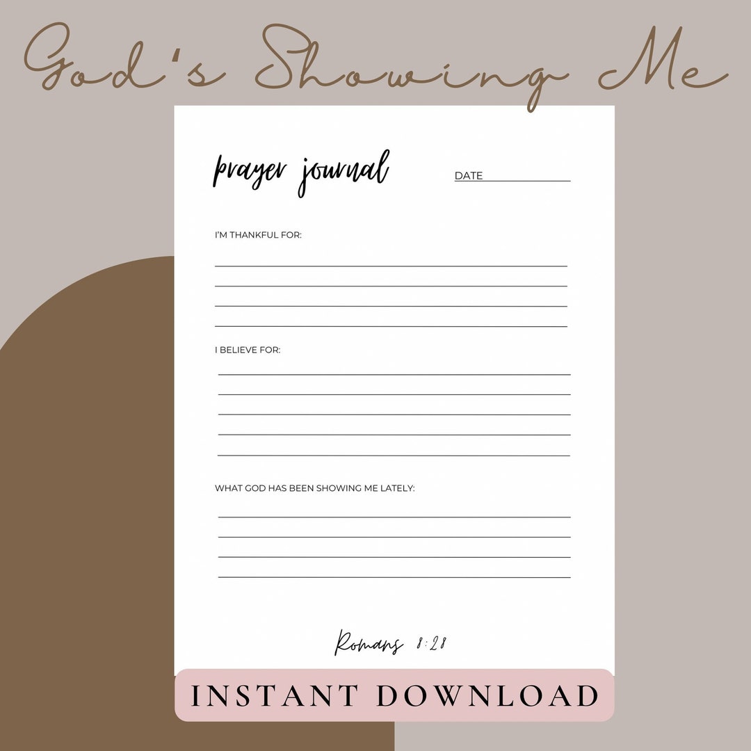 What is God Showing Me Prayer Journal Printable Prayer - Etsy