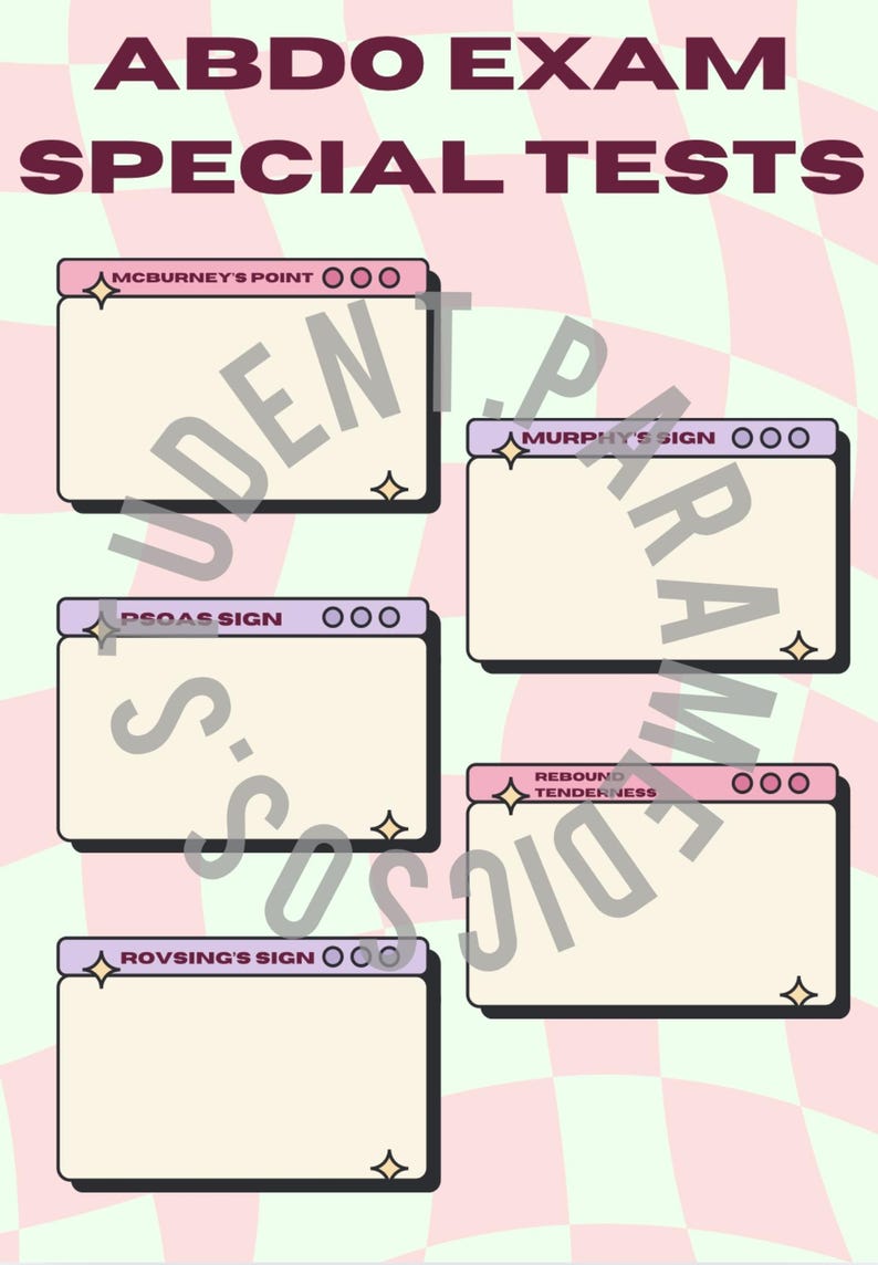 Abdominal Assessment - Student Paramedic Revision Worksheet - Etsy