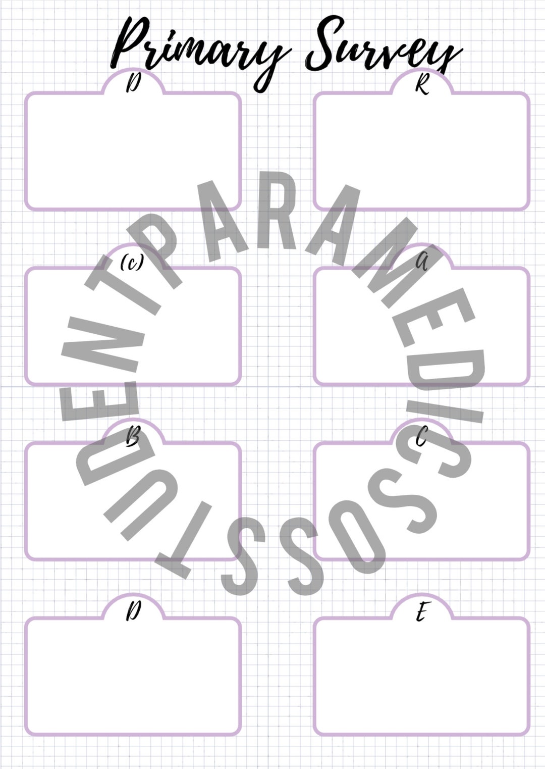 Complete Patient Assessment Pack; Primary Survey, Pain Assessment ...