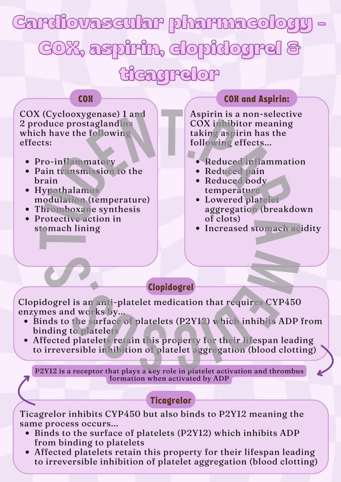 Cardiovascular Pharmacology SET 1 - Student Paramedic Revision Sheet - Etsy