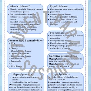 Diabetes and Complications- Student Paramedic Revision Worksheet - Etsy
