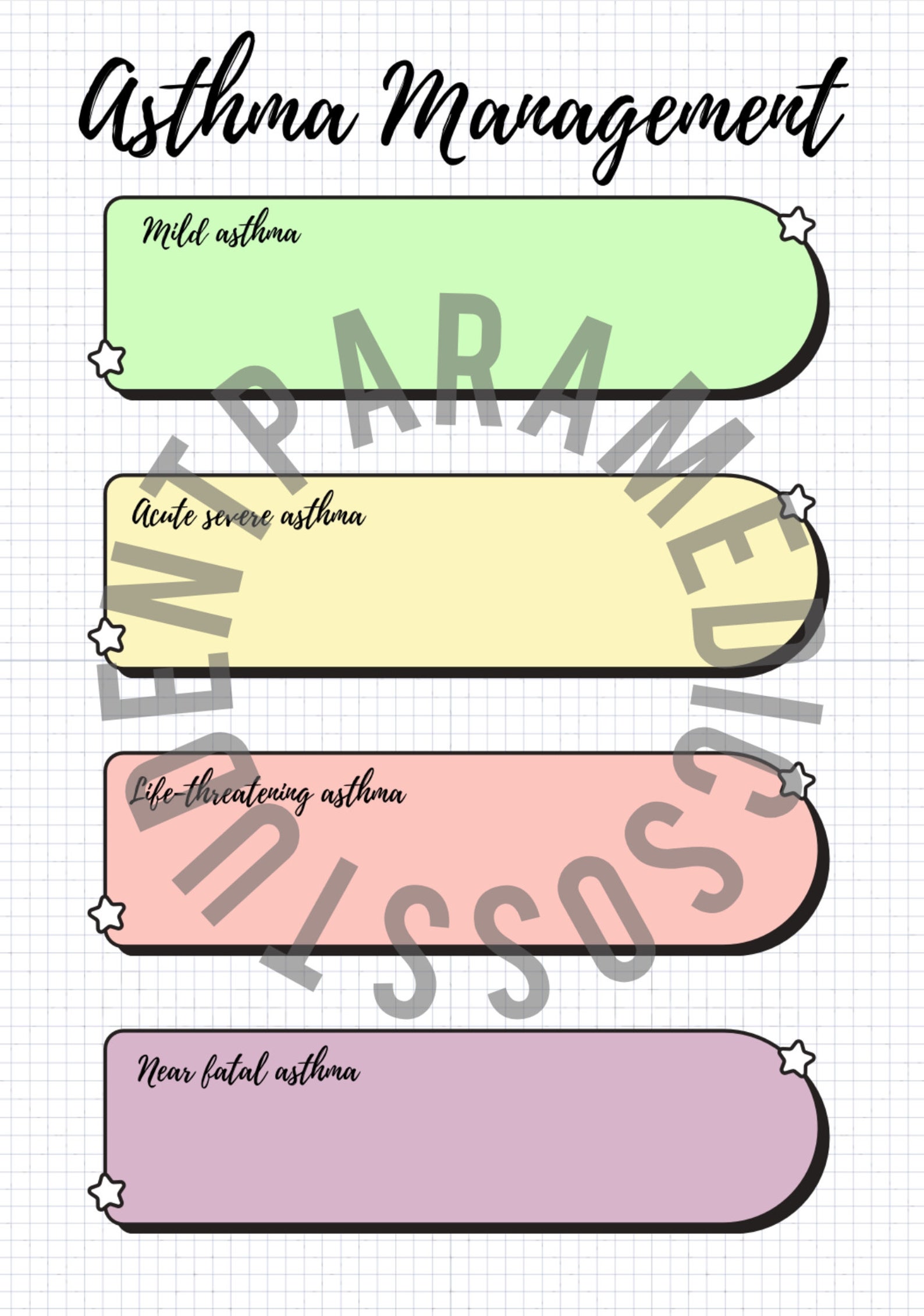 Asthma Management - Student Paramedic Revision Worksheet - Etsy
