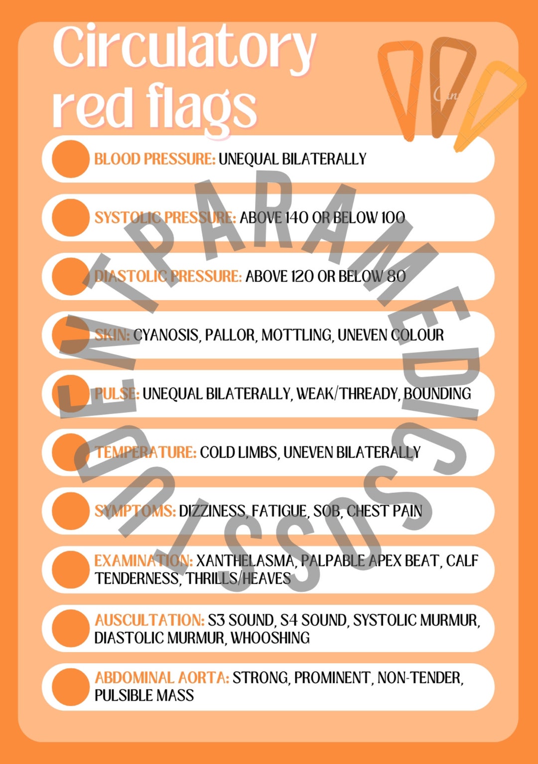 Circulatory System Red Flags, Patient Assessment - Student Paramedic ...