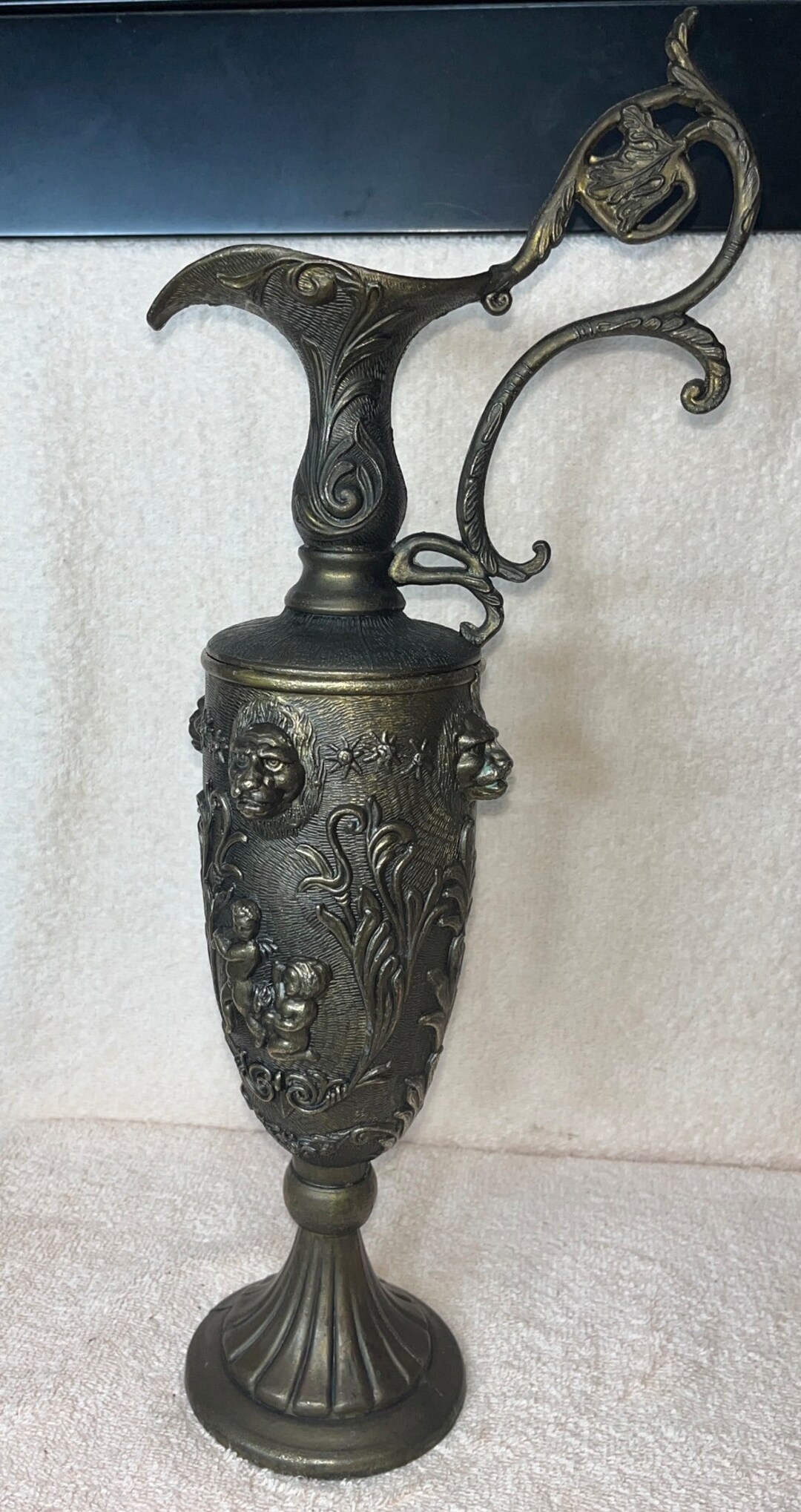 Vintage Brass Pitcher Jug Handled Vase Metal Goblet Italy - Etsy