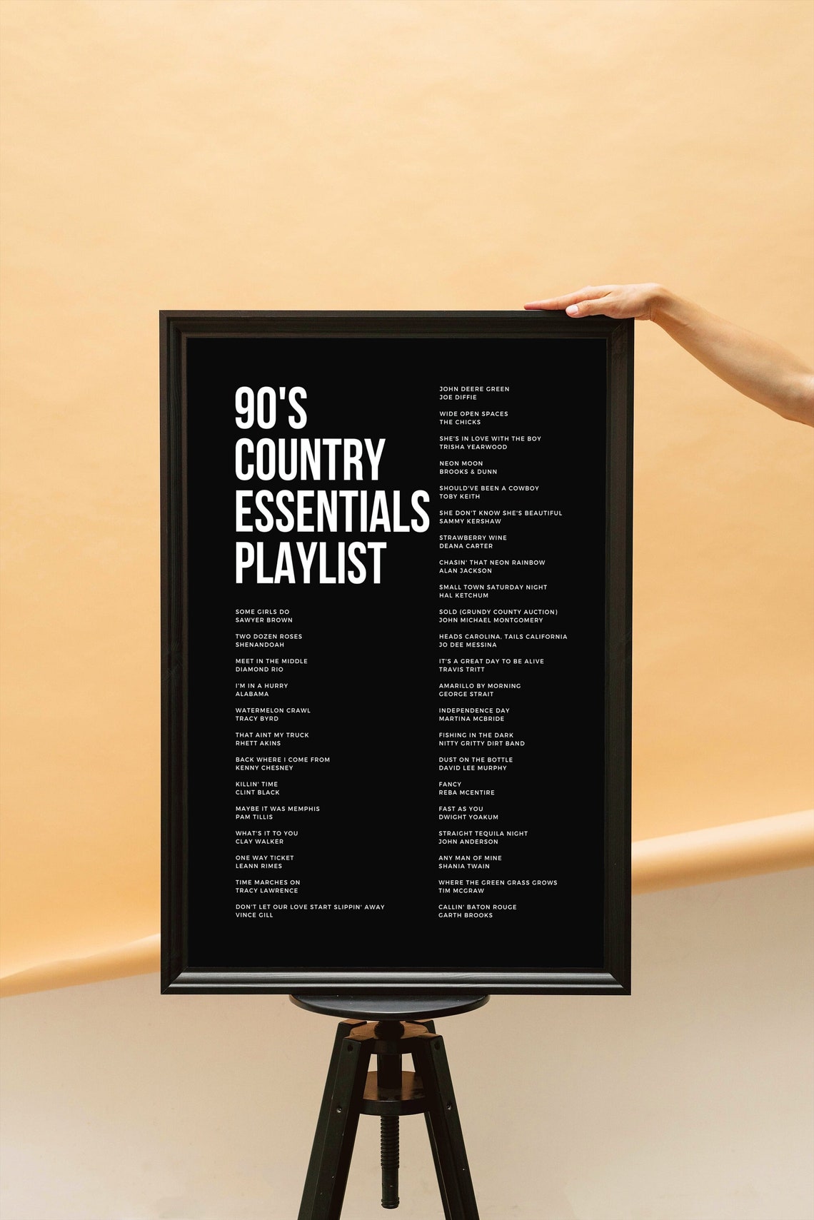 90's Country Playlist Poster, 90's Country Songs, Printable Wall Art ...